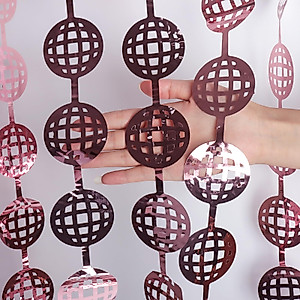 2 Packs Bachelorette Party Decorations 70s 80s Retro Disco Party Party Decorations Disco Ball Foil Curtain Bachelorette Party Supplies Backdrop Curtains Foil Fringe Curtains (Rose Gold)