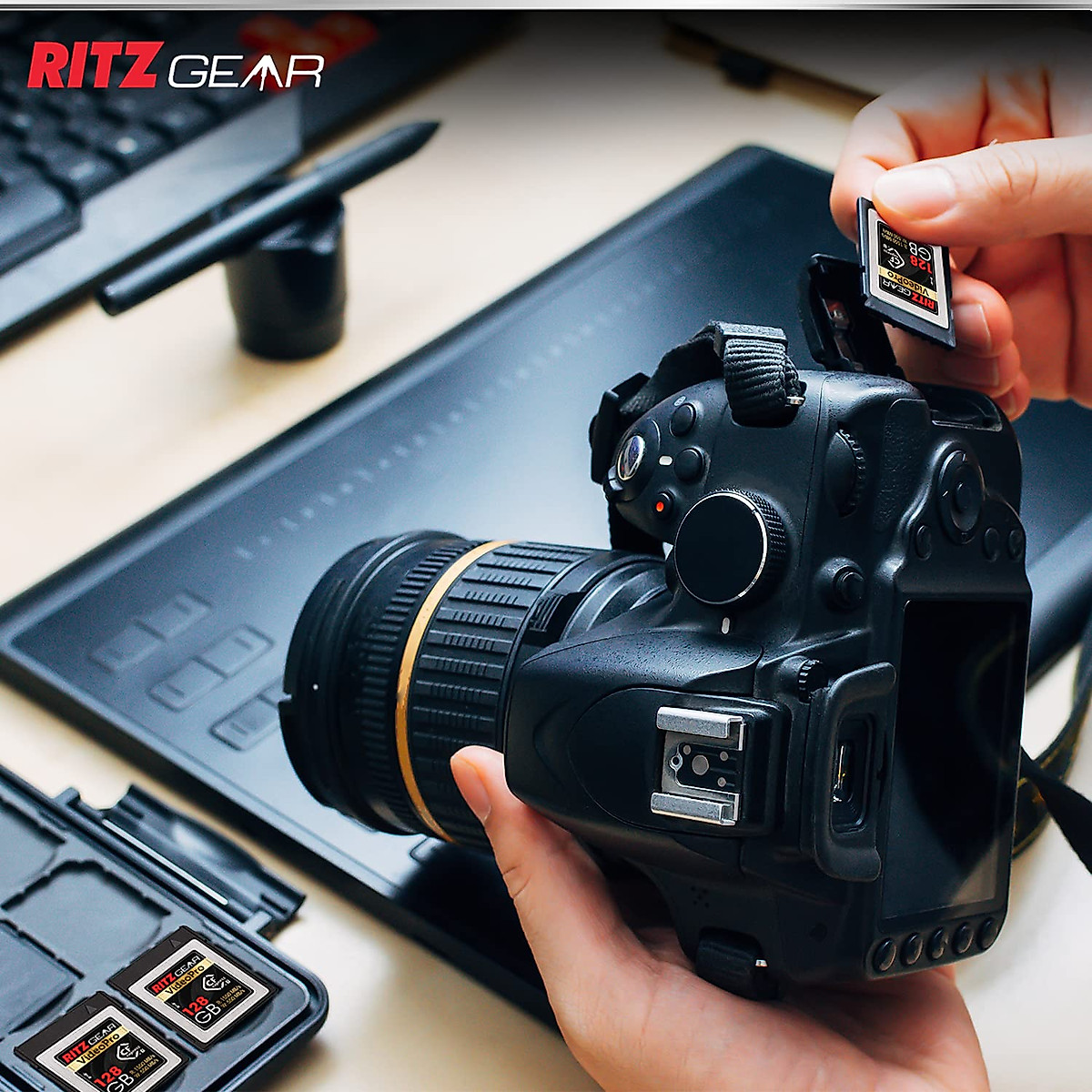 RITZ GEAR VideoPro CFExpress Type B 128GB Card (1550/550 R/W), Pairs with Panasonic & Canon DSLR Cameras. (Not Recommended For Nikon cameras)