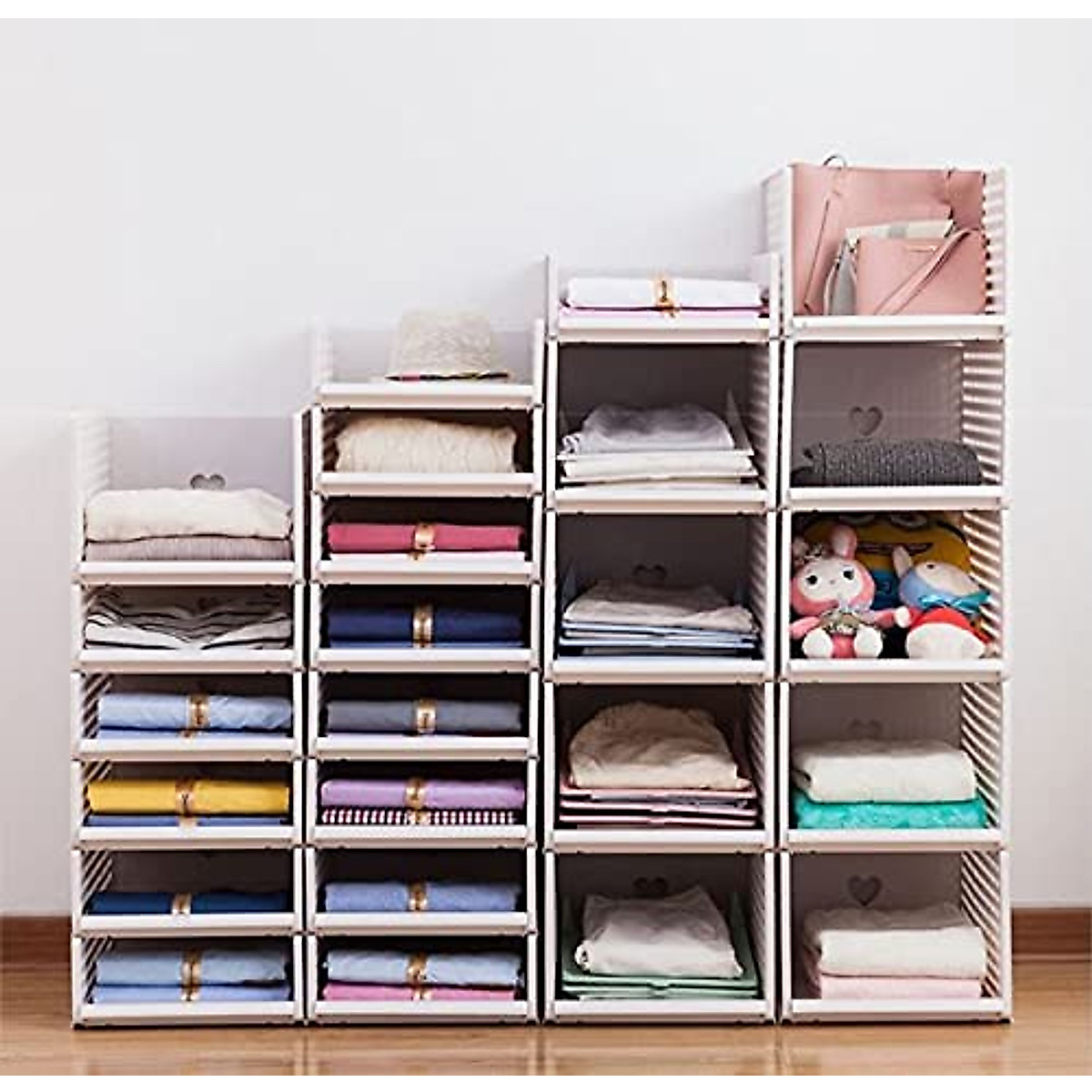 HomeDecoGoods Sturdy Simple Plastic Storage Drawers, Stackable Small Large Sliding Basket Organizer Drawer, White - Storage Drawers Organizer Using for Office, Kitchen, Living Room (Small)