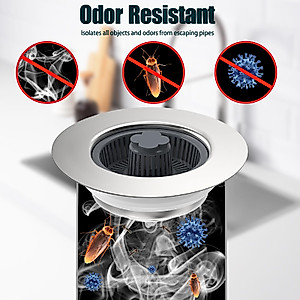 Upgraded 3 in 1 Kitchen Sink Drain Strainer - Stopper Set, Stainless Steel Kitchen Sink Stopper, Pop Up Anti-Clogging Sink Strainer Basket Filter for US Standard 3-1/2 Inch Kitchen Drain(1Pack)