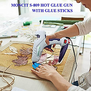 MONVICT Hot Glue Sticks, Pack of 50 (1.54 lb) 6"Long 0.43" Diameter Full-Size Hot Glue Gun Sticks Art Glues Pastes Hot Melt Sticks for Most Large Glue Guns, Clear Glue Sticks for DIY, Arts & Crafts
