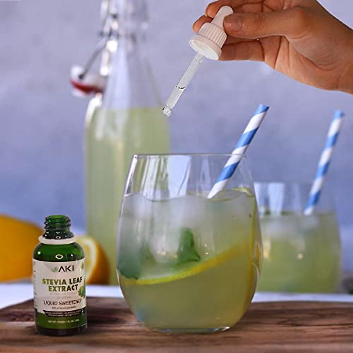 AKI Liquid Stevia Drops Sweetener (1.75 fl oz / 50 ml) Ideal for Coffee, Tea, Iced tea, Lemonade, Frostings, Smoothie, other Beverages or Yogurt | NON-GMO, Sugar-Free | Pack of 1