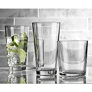 Glaver's Drinking Glasses Set of 8 Mixed Glassware Set, 4 Highballs 17 Oz., 4 Whiskey Glasses 13 Oz., Great For Cocktail Whisky and other Beverages. Dishwasher Safe.