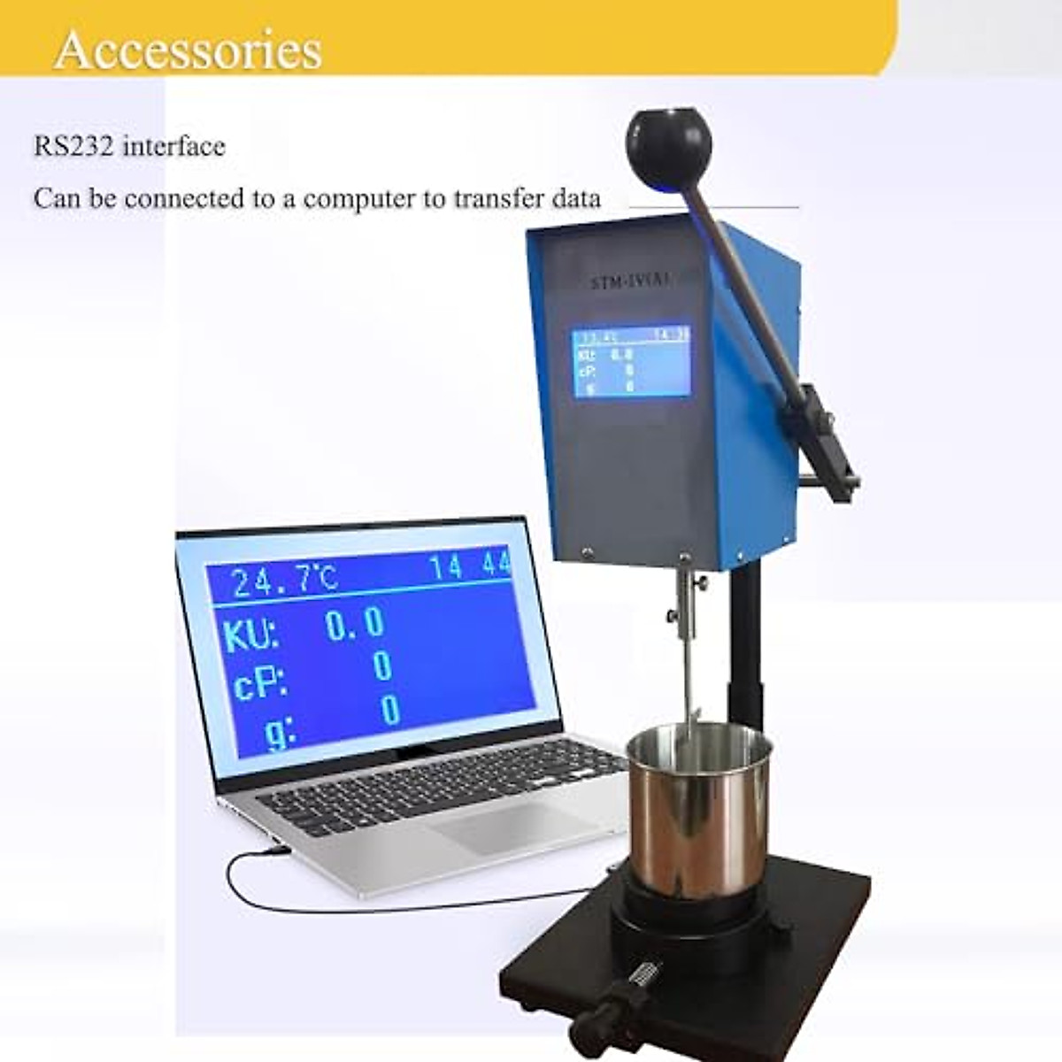 VTSYIQI Stormer Viscometer Digital Rotary Viscometer Tester with Accuracy 2.00% Range 40.2 to 141.0KU Temperature Ku g CP Time Value for Paints Coatings Inks ASTM D562 Standard