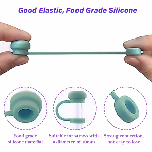 Straw Cover Cap for Stanley Cup, 10mm Silicone Straw Cover Compatible with Stanley 30&40 Oz Tumbler with Handle, 0.4in Straw Topper Stanley Cup Accessories (6)