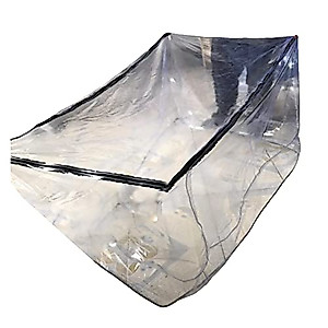FLSXC All Weather Outdoor Sofa Covers, Transparent Waterproof Tarpaulin with Zipper for Garden Balcony, Customizable (Color : Clear, Size : 320x230x70cm)