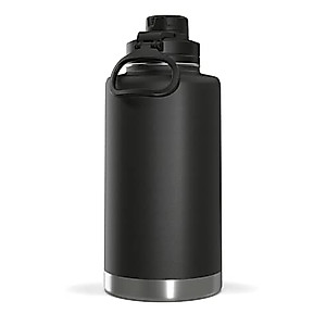 Hydrapeak 50oz Insulated Large Water Bottle - Leak Proof Stainless Steel Water Flask, Double Wall Vacuum Insulation Keeps Drinks COLD for 24 Hours and HOT for 12 Hours (Black)