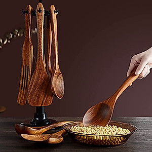 Wooden Spoons for Cooking,12 Pack Wooden Utensils for Cooking Wooden Kitchen Utensils Set Wooden Cooking Utensils Natural Teak Wooden Spatulas for Cooking