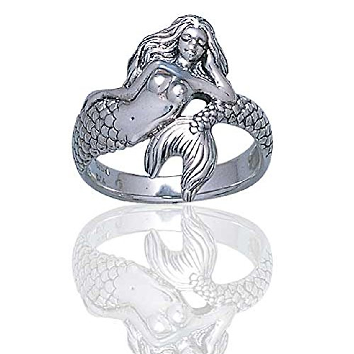 Sterling Silver Wrapped Sea Nymph Mermaid Ring Size 7(Sizes 4,5,6,7,8,9,10,11,12,13,14,15)
