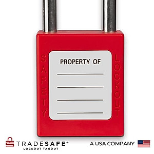 TRADESAFE Lockout Tagout Locks Set - 10 Red Loto Locks, Lockout Locks Keyed Different, 1 Key Per Lock, OSHA Compliant Lock Out Tag Out Padlocks, Safety Padlocks for Electrical Lockout Tag Out Kits