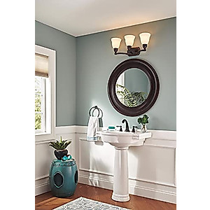 Delta Faucet Windemere Widespread Bathroom Faucet Oil Rubbed Bronze, Bathroom Faucet 3 Hole, Metal Drain Assembly, Oil Rubbed Bronze B3596LF-OB