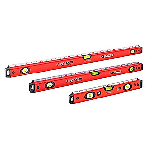 Kapro - 770 Exodus Professional Box Level - 72 Inches - With 45° Vial & Ruler - For Leveling, Measuring, Marking, and Cutting - Features 3 Vials, Precise Straightedge, and Wall-Grip