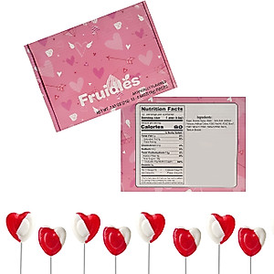 Lollipops Red Heart Shaped Strawberry N' Cream Flavored, 12 Lollipops, Individually Wrapped