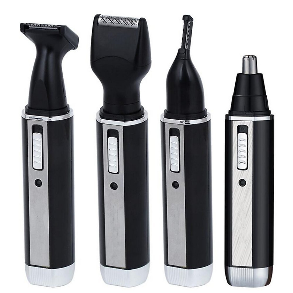 4 in 1 Rechargeable Nose Sideburn Eyebrow Beard Ear Hair Trimmer for Men & Women, Nose Ear Trimmer/Beard Trimmer/Sideburn Trimmer/Eyebrow Trimmer (Black)