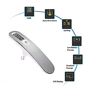 AHOSOUTLY Archery Bow Scale Recurve/Compound Bow 110 lb/50 kg Tuning Scale LCD Display g/oz/kg/lb