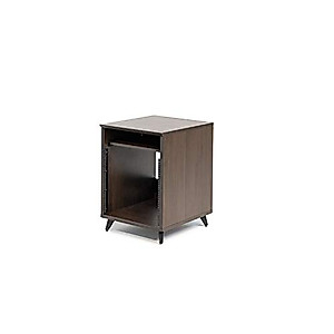 Gator Frameworks Elite Series 10U Studio Rack Desk with Slide-Out Tray and Rear Cable Passthrough; Dark Walnut Finish (GFW-ELITEDESKRK-BRN)