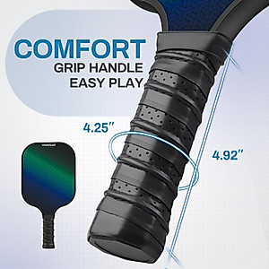 VINSGUIR Pickleball Paddles, Fiberglass Pickleball Paddles Set of 2, Lightweight Pickleball Rackets with Pickleball Carrying Bag, Pickleball Gifts for Beginners & Pros