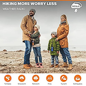 Walkie Talkies for Adults-Wishouse 2 Way Radio Long Range,Hiking Accessories Camping Gear Toys for Kids with Flashlight,SOS Siren,NOAA Weather Alert Scan,VOX,22 Channel,Easy to Use(No Battery Charger)