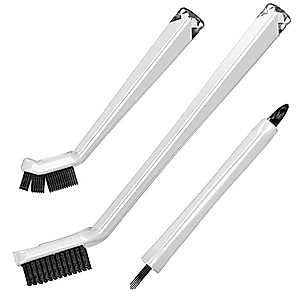The Crown Choice Grout Cleaning Brushes Set (3 Pack) – Deep Cleaner Small Multi-Purpose Scrub Brush Set with Stiff Nylon Bristles to Clean Corners, Spaces, Tile, Shower, Window, Door Track, Floors