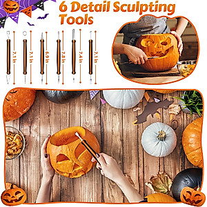 ZIZZ Pumpkin Carving Tools Halloween: 26 Pcs Professional Pumpkin Carving Kit Set for Adult Kid Stainless Steel Pumpkin Sculpting Tool with Stencil & LED Light for Halloween Decoration Jack-O-Lantern