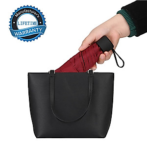 GAOYAING Travel Umbrella Mini Umbrellas for Rain Sun&Rain Lightweight Small UV Sun Umbrella Compact Suit for Pocket with Case