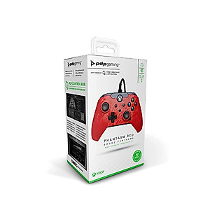 PDP Wired Game Controller - Xbox Series X|S, Xbox One, PC/Laptop Windows 10, Steam Gaming Controller - Perfect for FPS Games - Dual Vibration Videogame Gamepad - Red Camo/Camouflage