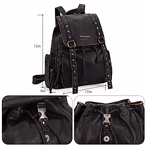 Montana West Backpack Purse for Women Trendy Satchel Backpack Washed Leather Drawstring Daypack for Casual Travel