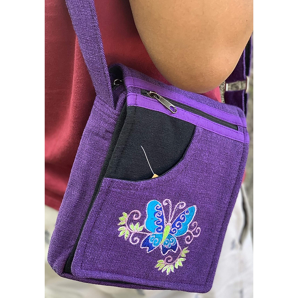 Unique Design Boho crossbody bag Hippie Bag Hiking Bag Festival Bag Travel Bag Passport Bag100% Cotton|100 VEGAN| FAIR TRADE | Handmade with Love.