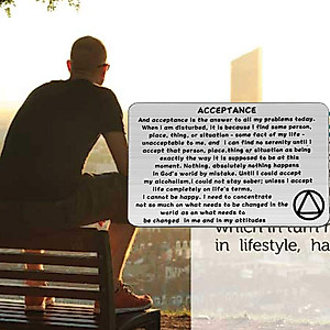 MAOFAED Greeting Card - AA Recovery Wallet Card for Alcoholics Anonymous, Sobriety Gift for New Beginnings, Stainless Steel, 55mm*85mm