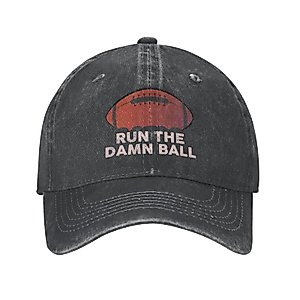 Football Hat Run The Damn Ball Hat Men Dad Hat with Design Hats