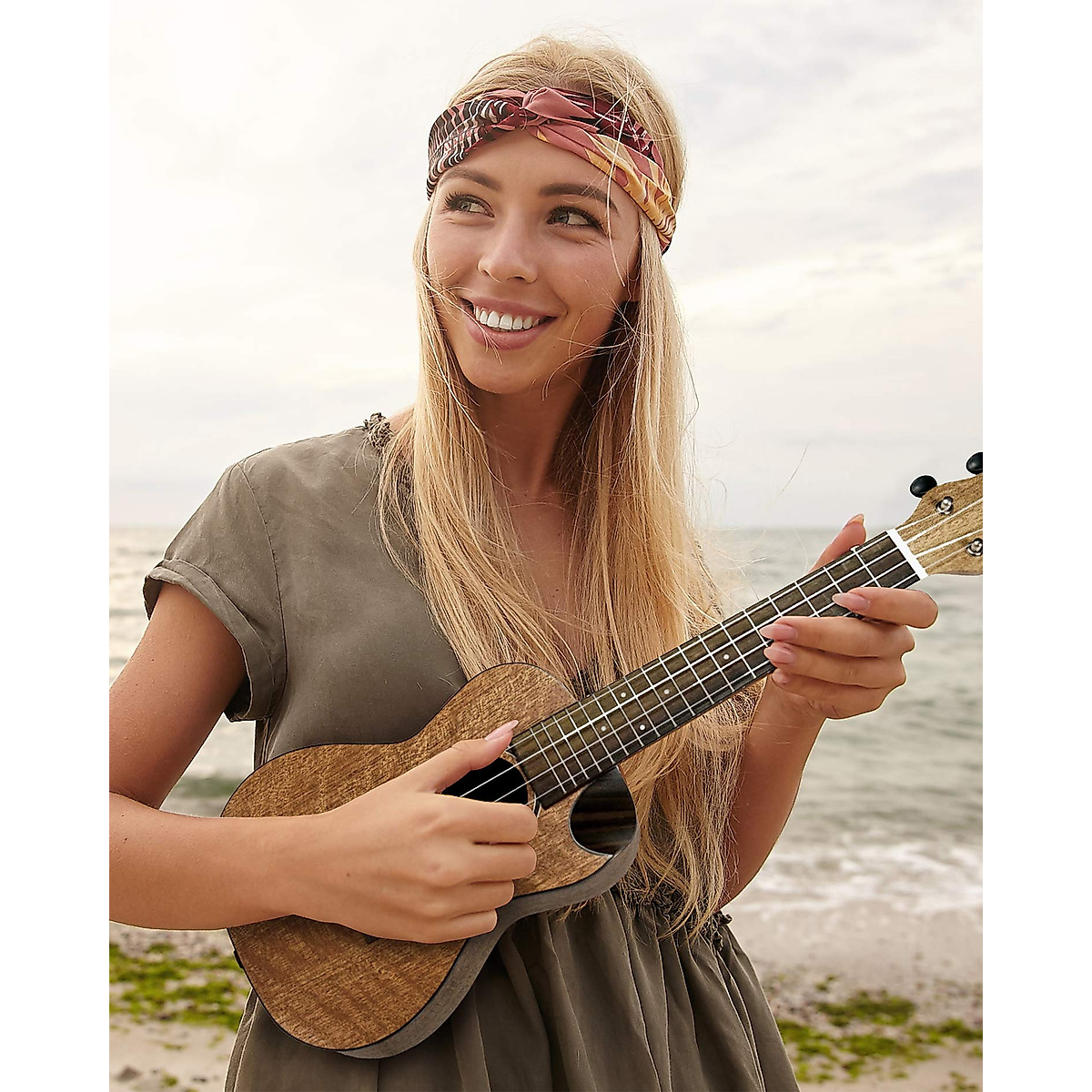 Journey Instruments Meranti Concert Travel Ukulele – UC770CE Traveling Concert-Size Ukulele – Top Best Road Trip Ukulele Musical Instruments – Travel Ukulele Case