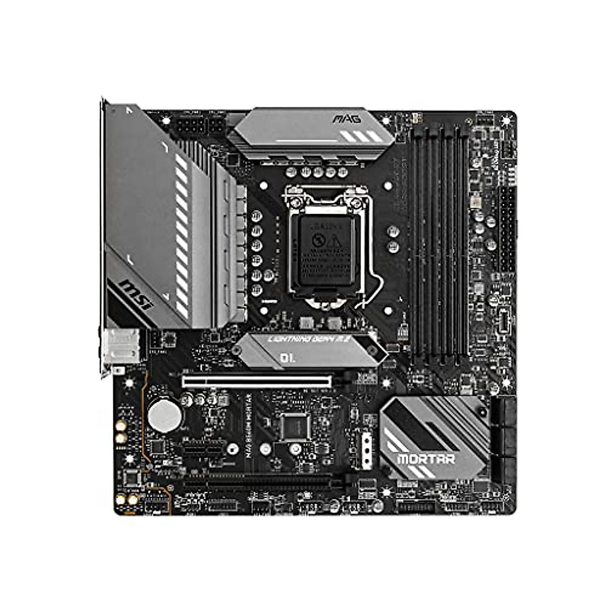 MSI MAG B560M MORTAR Gaming Motherboard (mATX, 11th/10th Gen Intel Core, LGA 1200 Socket, DDR4, PCIe 4, CFX, M.2 Slots, USB 3.2 Gen 2, 2.5G LAN, DP/HDMI)