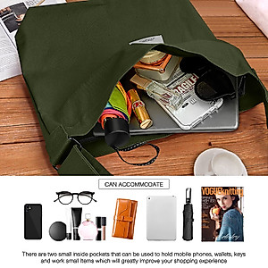 Ndeno Womens Canvas Shoulder Bags Crossbody Hobo Tote Bags Large Handbags Casual Shopping Work Travel Bag (Army Green)