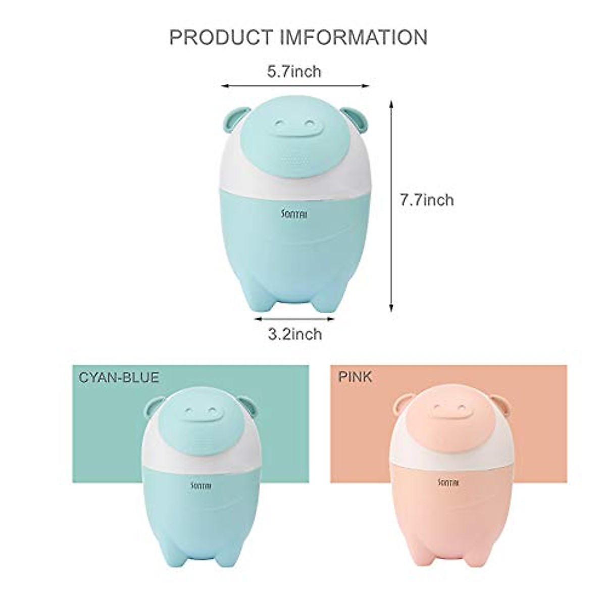 ESD HSDMYSH Mini Cute Desktop Trash Can Mini Desk Garbage Can for Office Desktop Coffee Table Kitchen Pig Cute Garbage Can Small Table Trash Can Bounce Cover Bucket Small Paper Basket