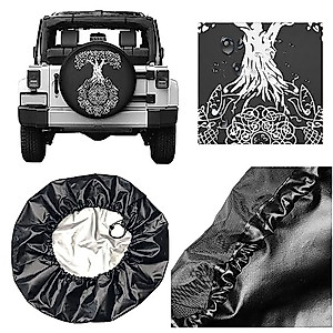 Celtic Tree of Life Tire Cover Spare Tire Type Cover Wheel Protectors Weatherproof Universal for Truck, Trailer Rv, SUV 17 Inch