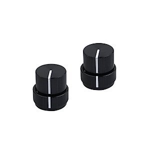 Guyker Guitar Aluminum Alloy Dual Concentric Control Knobs - Dome Volume Tone Stacked Knob Replacement for Electric Guitar or Bass (black, 2 piece)