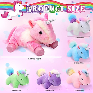 Sumind Rainbow Unicorn Mommy Stuffed Animal with 5 Cute Baby Unicorns in Her Tummy Plush Toy for Mama Girls Baby Toddler Kids 3 4 5 6 7 8+ YearChristmas Birthday Gifts(Stylish Style,Pink)