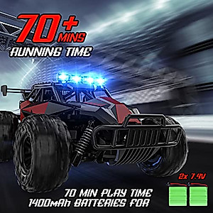 BLUEJAY Remote Control Car - 2.4GHz High Speed 33KM/H RC Cars Toys, 1:12 Monster RC Truck Off Road Hobby Toys with LED Headlight and Rechargeable Battery Gifts for Adults Boys 8-12 Kids