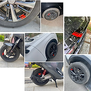 6Pcs Car Wheel Decals, Fit Size 18"-21" Wheels, Reflective Car Wheel Rim Decals Stripe Racing Wheel Rim Stickers Safety Decoration Car Accessories