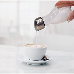 J&M DESIGN Sugar Dispenser With Pour Spout For Coffee Bar Accessories, Tea & Baking Essentials w/Stainless Steel Lid - 9.5oz Clear Acrylic Jar Spoon Pourer Shaker Container