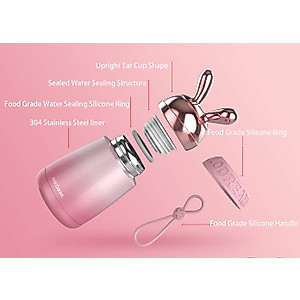 AINAAN Double Stainless Steel Vacuum Girl Thermos Coffee Cup Durable Leakproof BPA Free Travel Office School （Blue