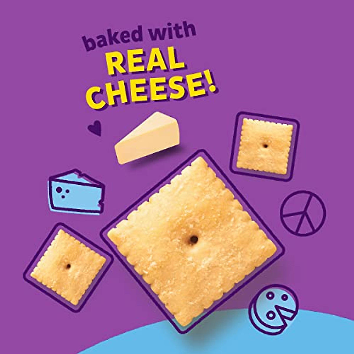 Annie's Organic White Cheddar Squares Baked Snack Crackers, Baked with Real Cheese, 7.5 oz.