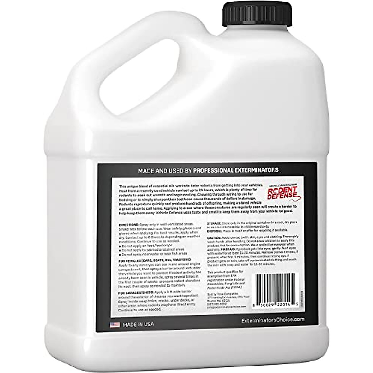 Exterminators Choice - Rodent Defense Spray for Cars and Trucks - Non-Toxic Deterrent for Pest Control - Repels Mice and Rats - Vehicle Protection - Safe for Kids and Pets (1 Gallon)