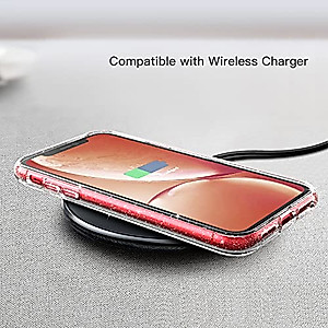 JETech Glitter Case for iPhone XR, 6.1-Inch, Bling Sparkle Shockproof Phone Bumper Cover, Cute Sparkly for Women and Girls (Clear)