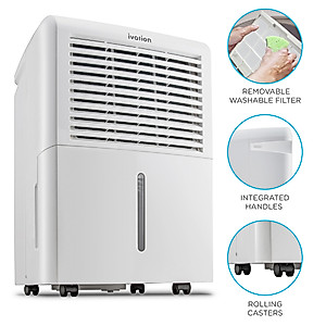 Ivation 4,500 Sq Ft Dehumidifier with Pump, Large Capacity Compressor Includes Programmable Humidity, Hose Connector, Auto Shutoff and Restart and Washable Filter (4,500 Sq Ft W/Pump)