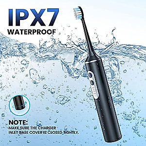 Water Dental Flosser with Electric Toothbrush, One Switch Between Tooth Brush & Water Floss, 3 in 1 Teeth Cleaning Kit with 4 Modes, Water Flosser Portable for Travel and Home (Black)
