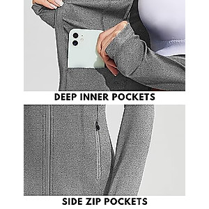 Pinspark Womens Workout Jackets Thumb Holes Sports Top Casual Soft Lightweight Athletic Jacket Full Zip Track Coats