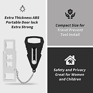 Portable Door Lock for Travel, Hotel Door Locks for Travelers, Two Function Reliable Safety Door Security Devices, Perfect for Doors in Hotel, Apartment(Upgraded)