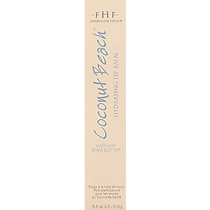 FarmHouse Fresh Shea Butter Lip Balm. Moisturizing Lip Balm for Dry Lips, Twist Up, Softening, Hydrating Lip Balm, Coconut Beach, 0.64 oz