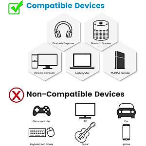 1Mii Long Range USB Bluetooth 5.0 Audio Adapter for PC Mac Laptop PS5 PS4, aptX Low Latency & aptX HD Transmitter for Headphones Speakers, Wireless Audio Dongle Dual Connection Plug & Play(Audio ONLY)